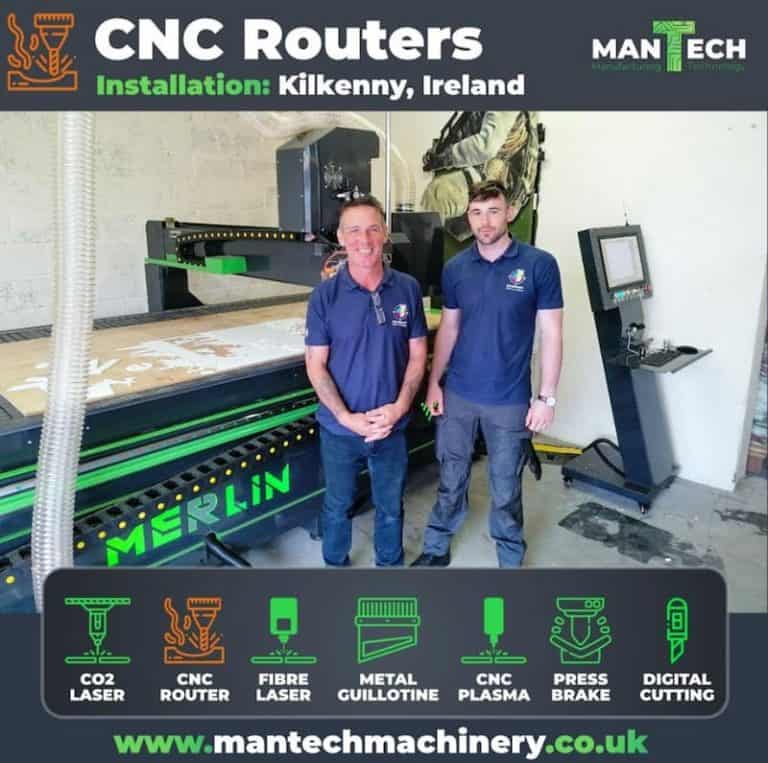 Installatie van Merlin 4 x 8 ft CNC-router – Ierland – Mantech Machinery UK